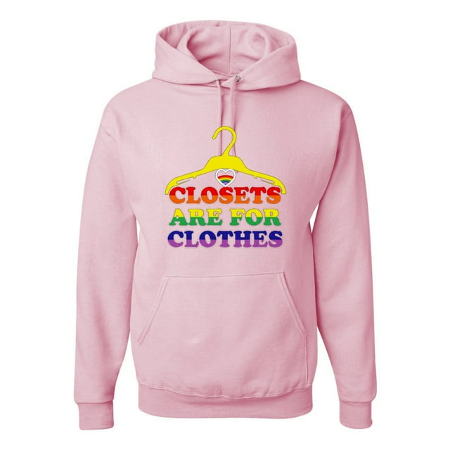 Closets Are For Clothes Lgbt Rainbow Pride Mens Hoodies Light Pink