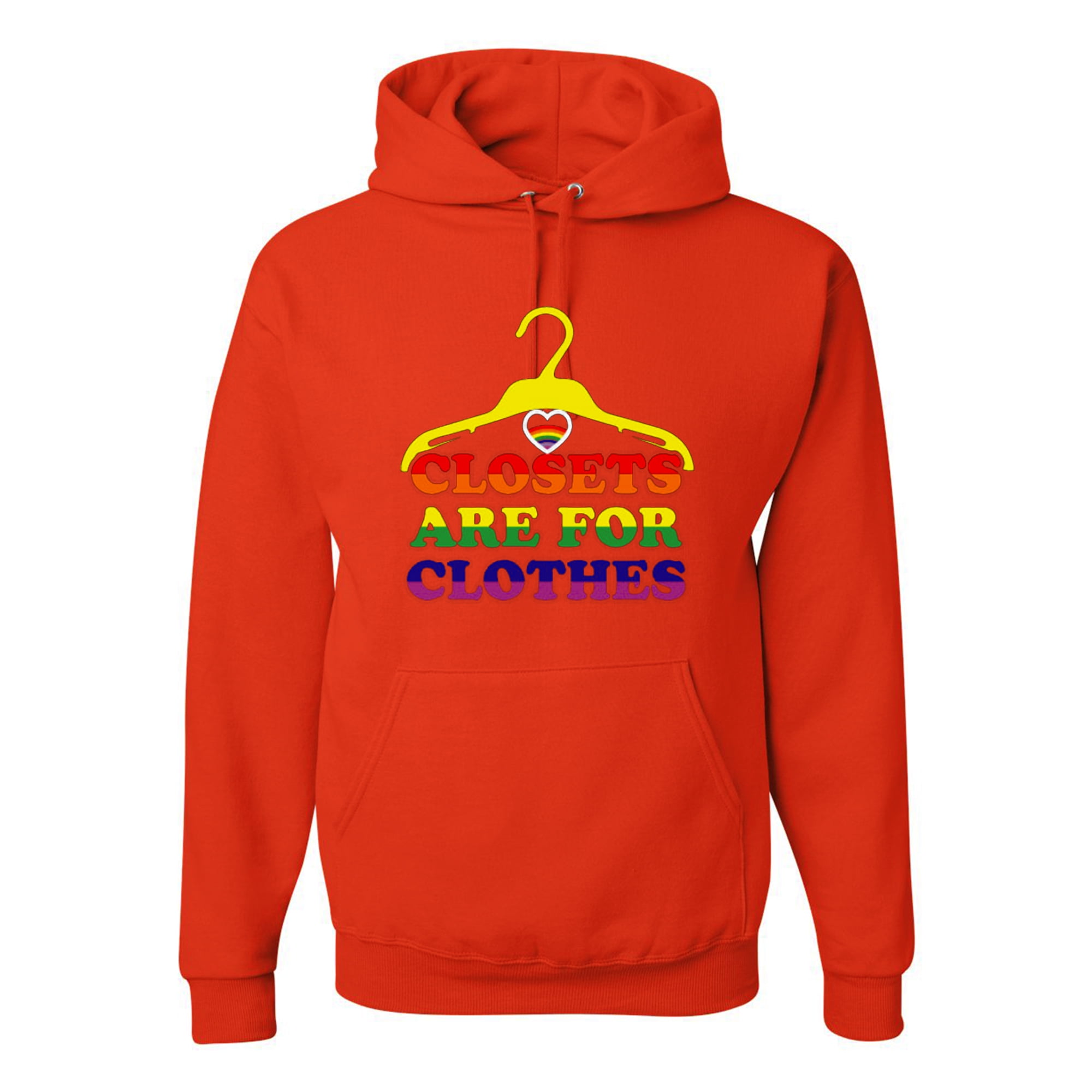 Closets Are For Clothes LGBT Rainbow Pride Mens Hoodies, Orange, Medium ...