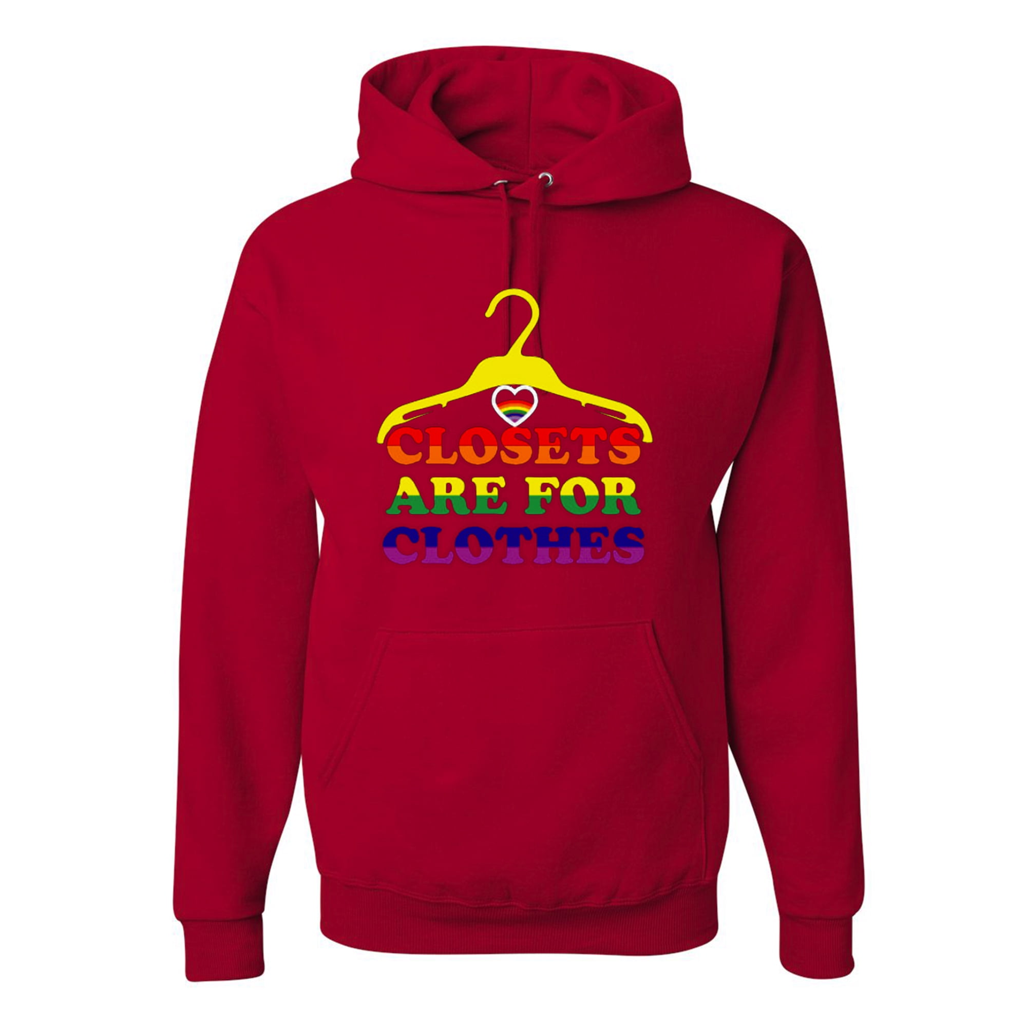 Closets Are For Clothes LGBT Rainbow Pride Mens Hoodies, Red, 4XL ...
