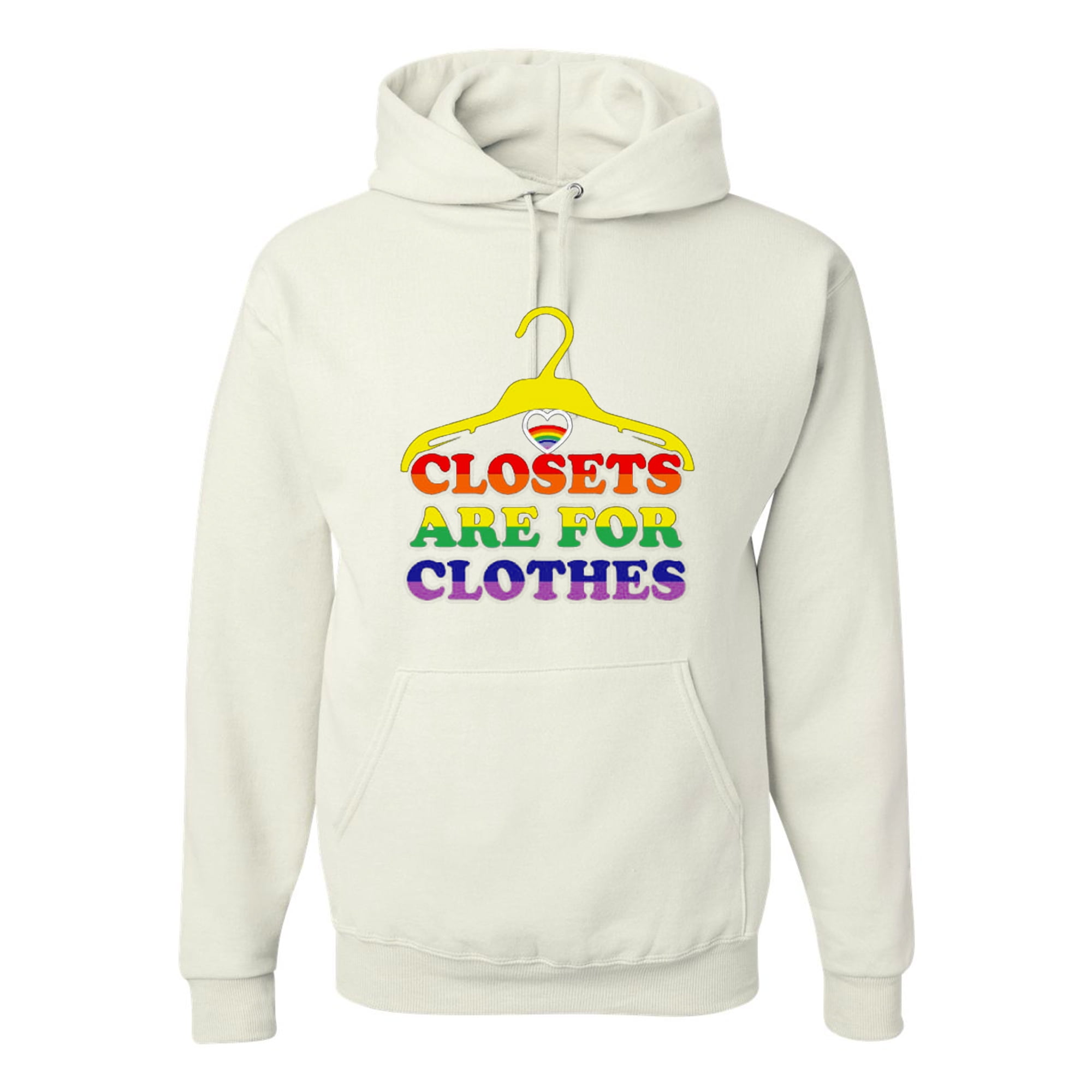 Closets Are For Clothes LGBT Rainbow Pride Mens Hoodies, White, X-Large ...