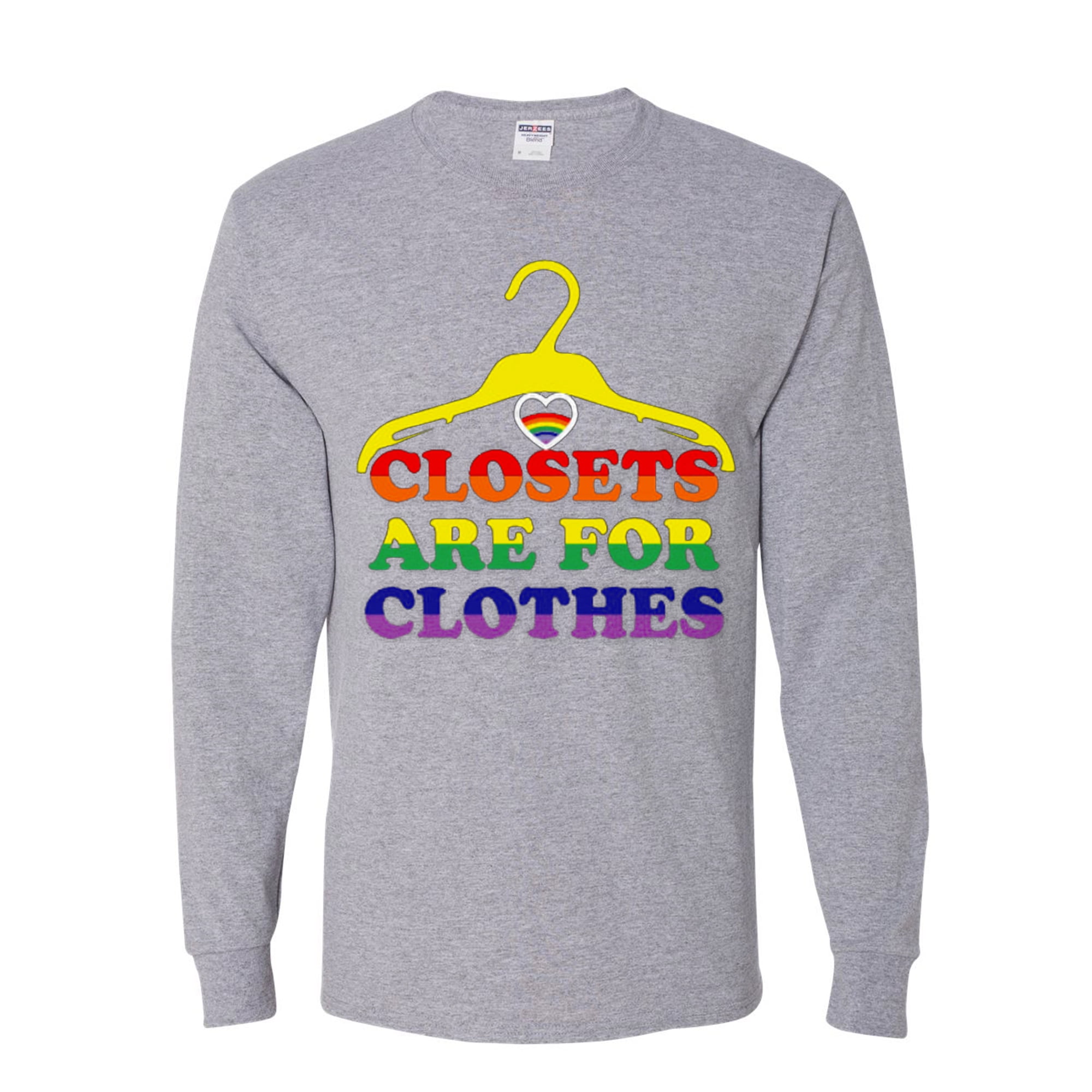 Closets Are For Clothes Lgbt Rainbow Pride Mens Long Sleeves Heather