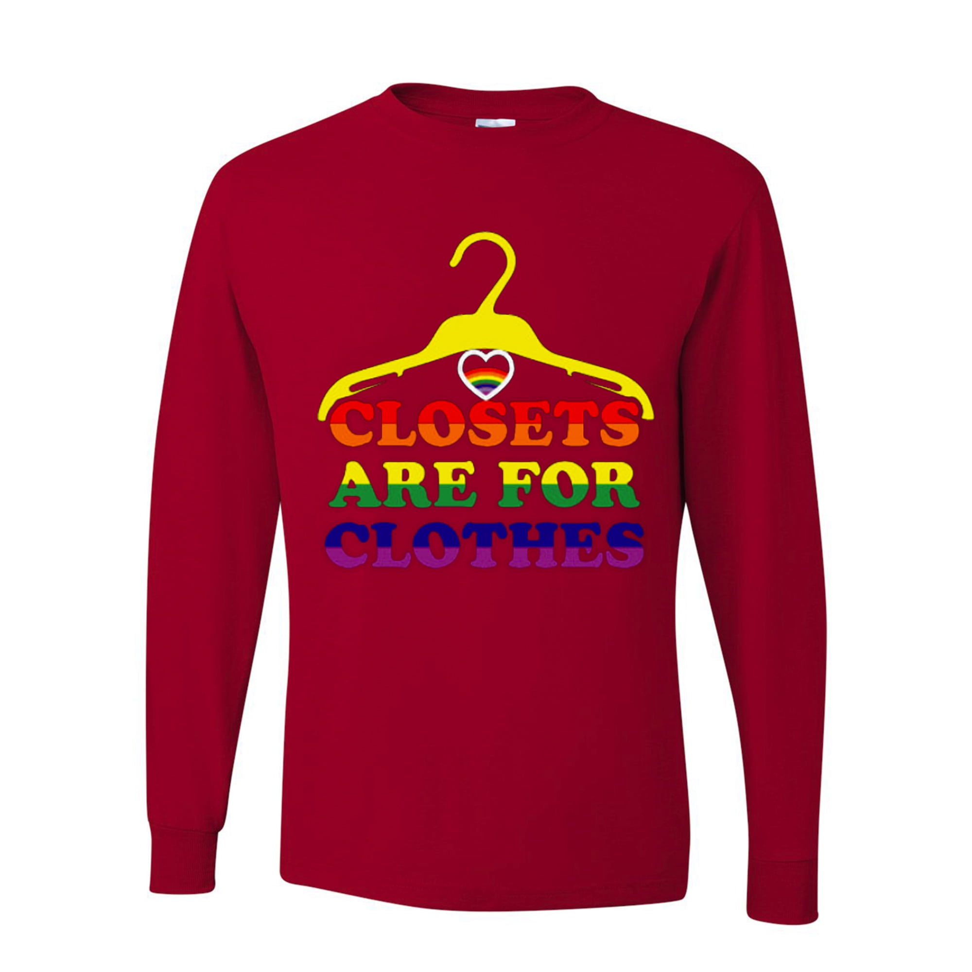Closets Are For Clothes LGBT Rainbow Pride Mens Long Sleeves, Red ...