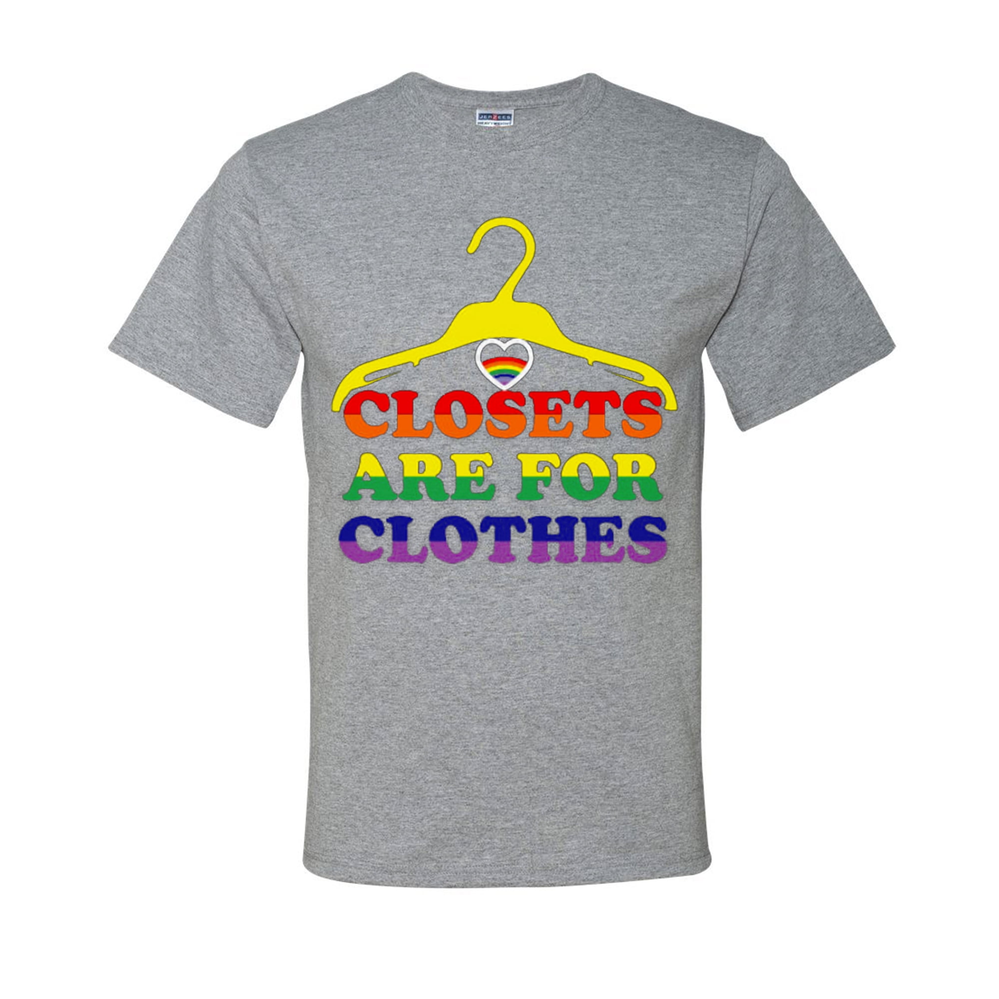 Closets Are For Clothes LGBT Rainbow Pride Mens T-shirts , Heather Grey ...