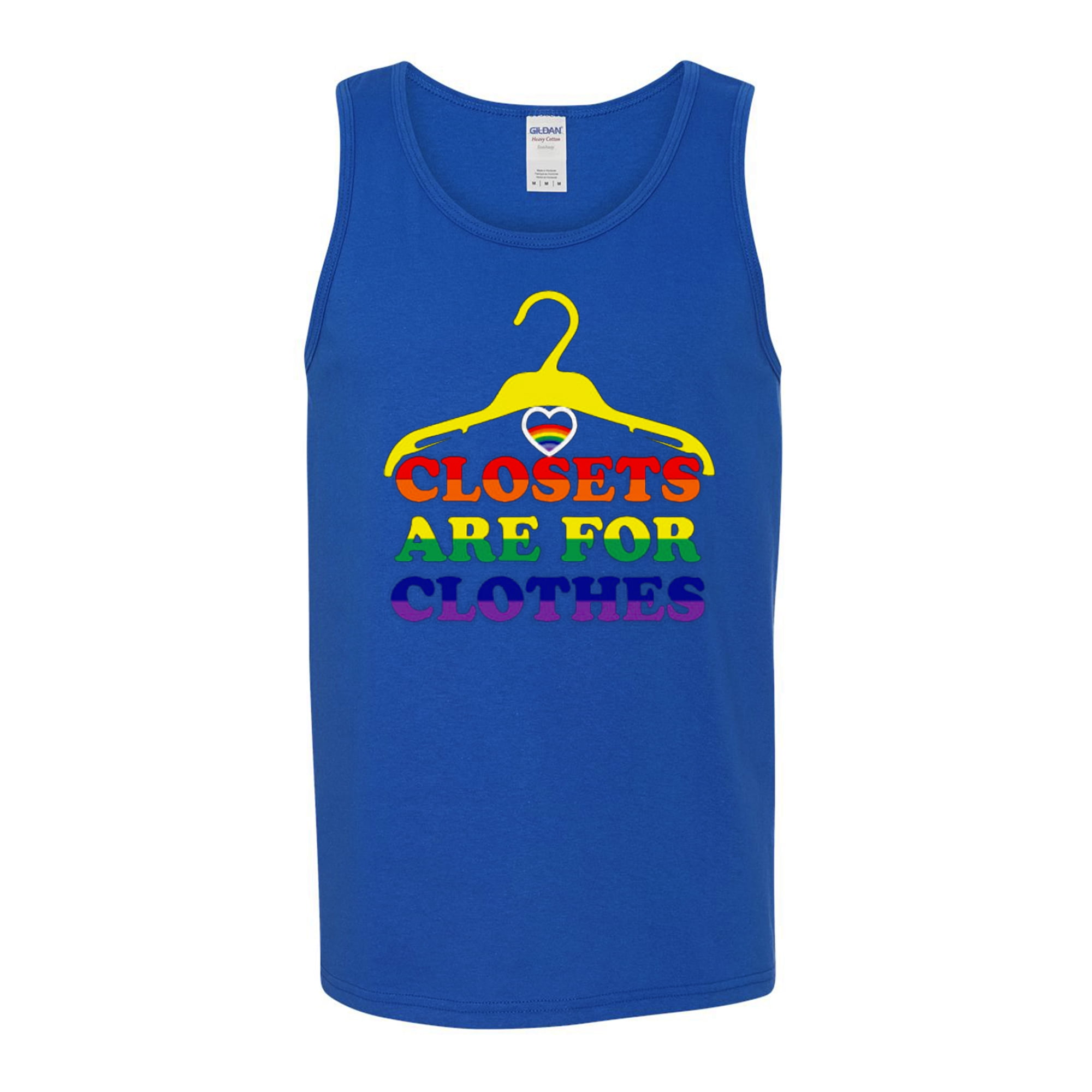 Closets Are For Clothes LGBT Rainbow Pride Mens Tank Top, Royal Blue ...