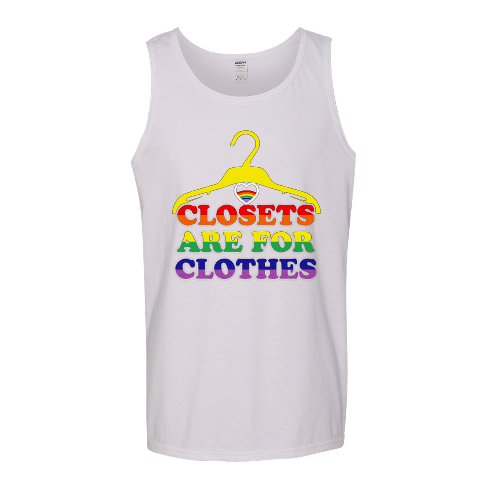 Closets Are For Clothes Lgbt Rainbow Pride Mens Tank Top White Small