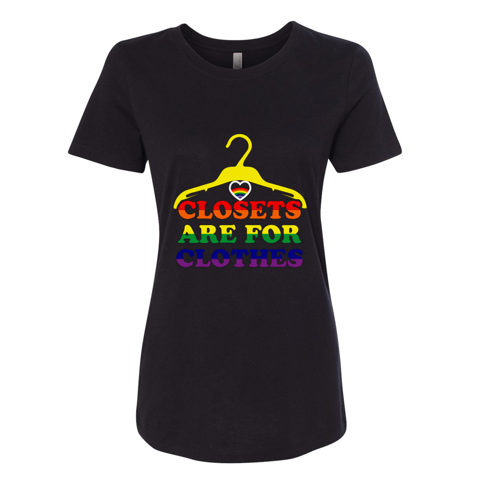 Closets Are For Clothes LGBT Rainbow Pride Womens T-shirts Fit, Black ...