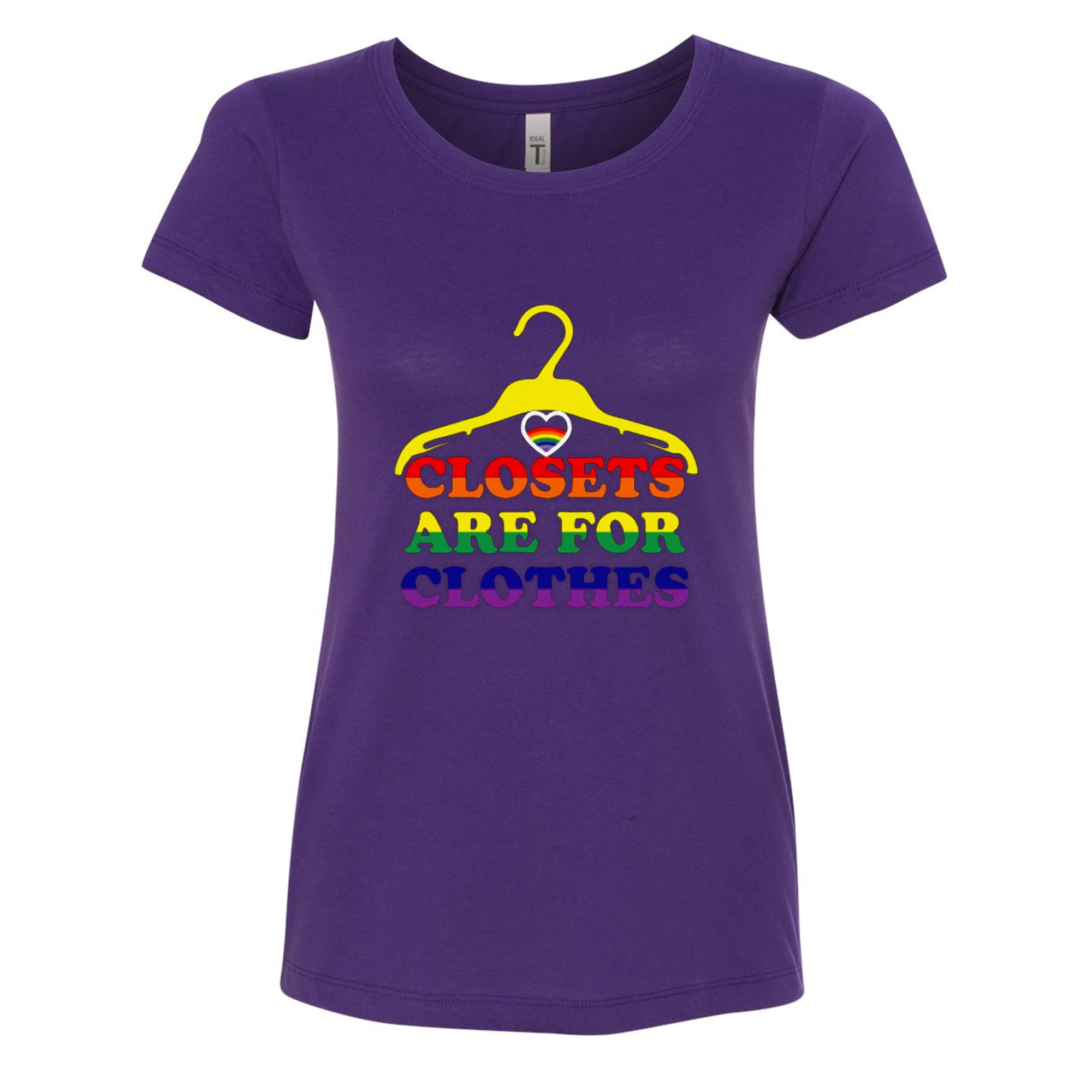 Closets Are For Clothes LGBT Rainbow Pride Womens T-shirts Fit, Purple ...
