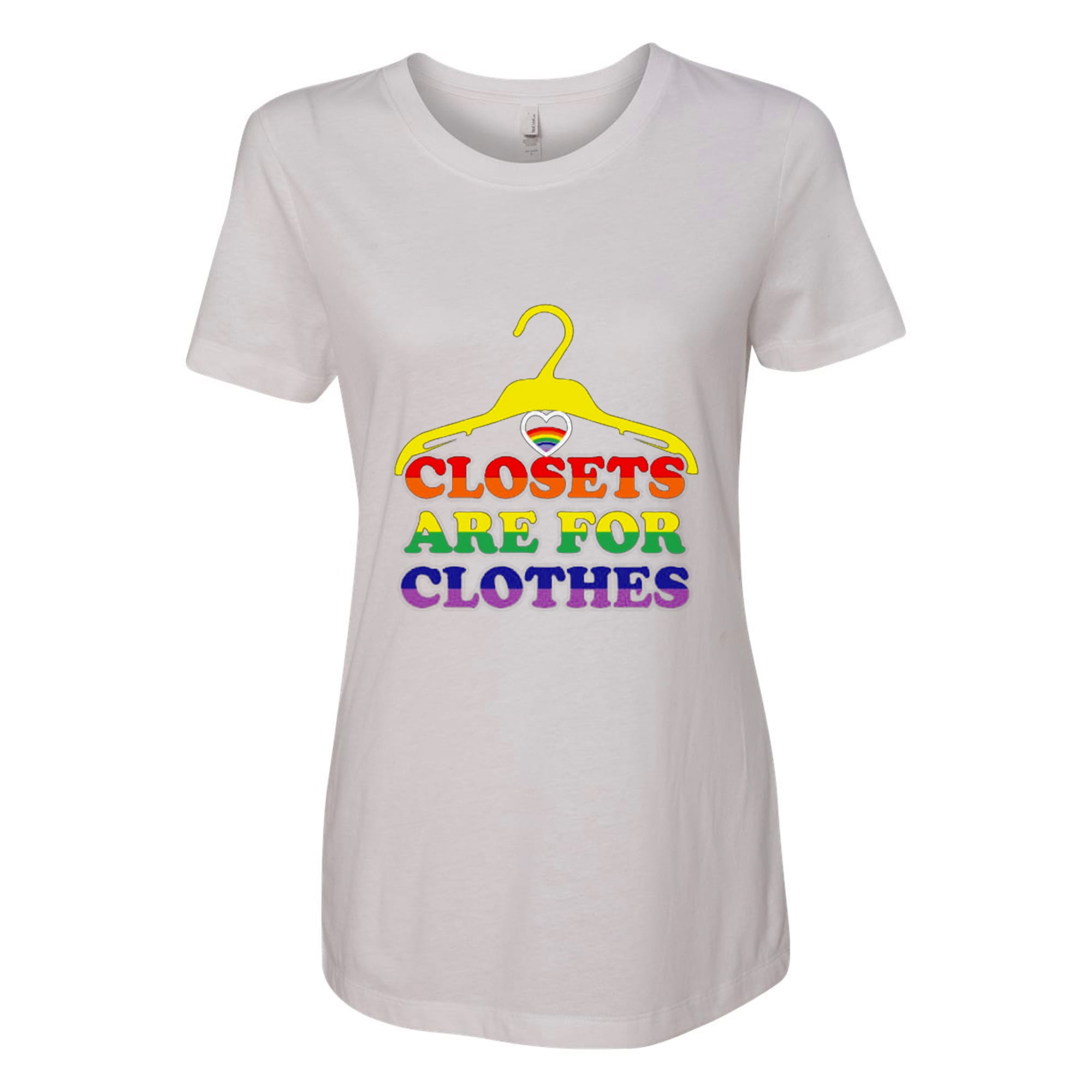 Closets Are For Clothes LGBT Rainbow Pride Womens T-shirts Fit, White ...