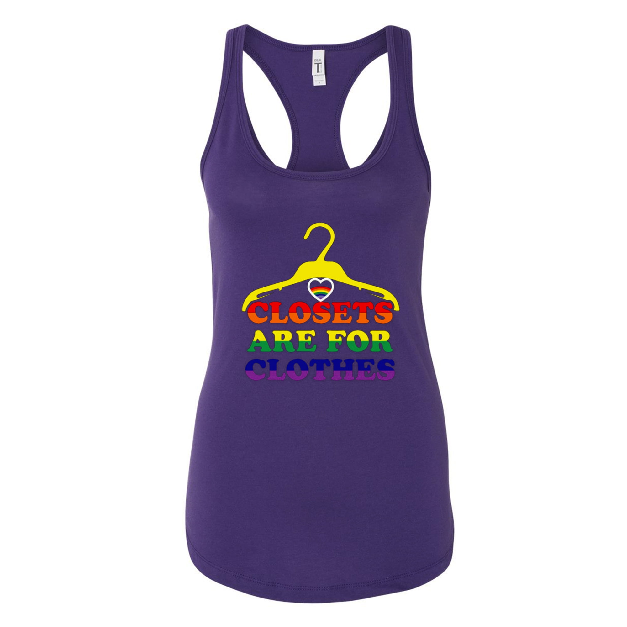Closets Are For Clothes LGBT Rainbow Pride Womens Tank Top, Purple ...