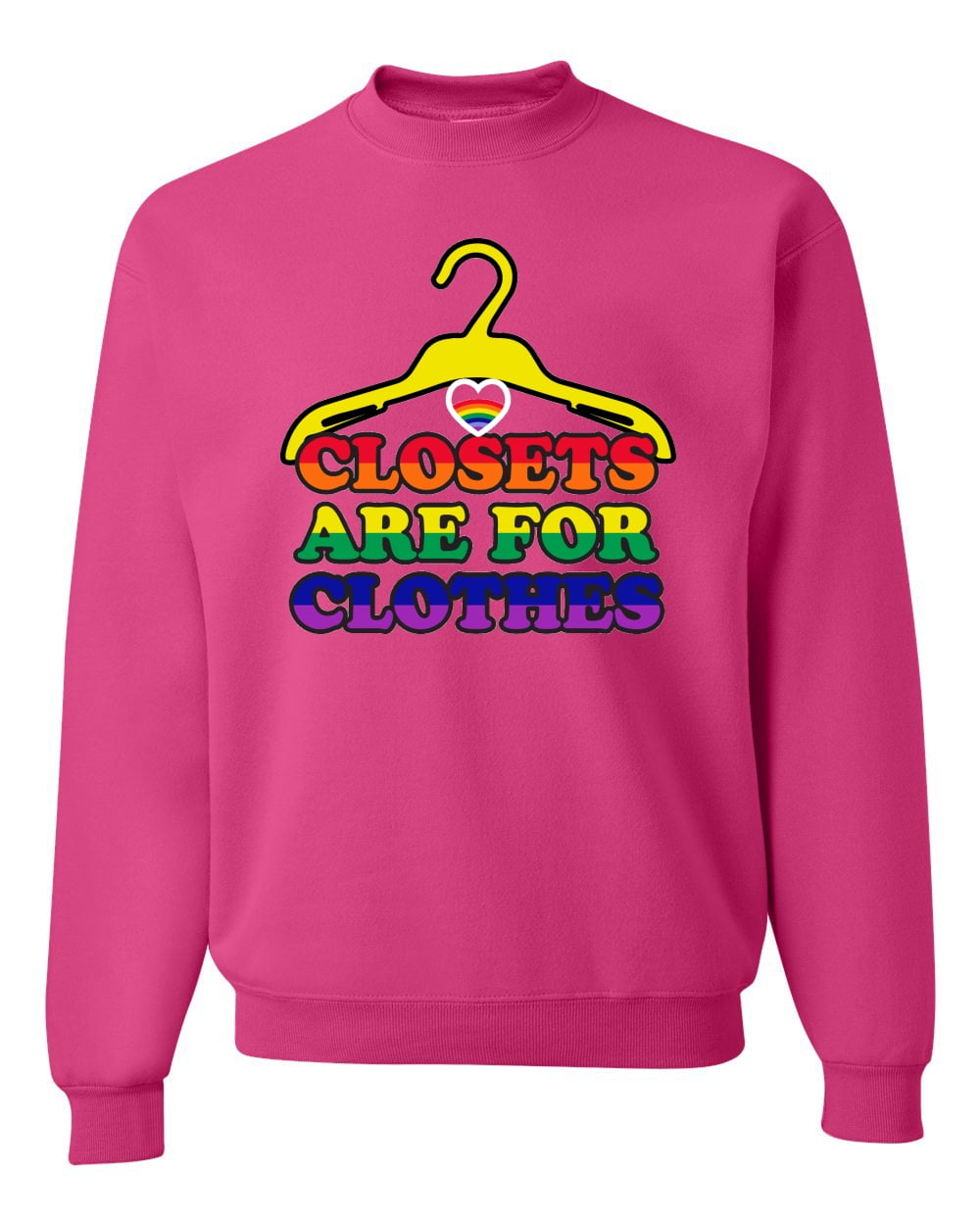 Closets Are For Clothes LGBTQ Gay Pride | Mens LGBT Pride Crewneck ...