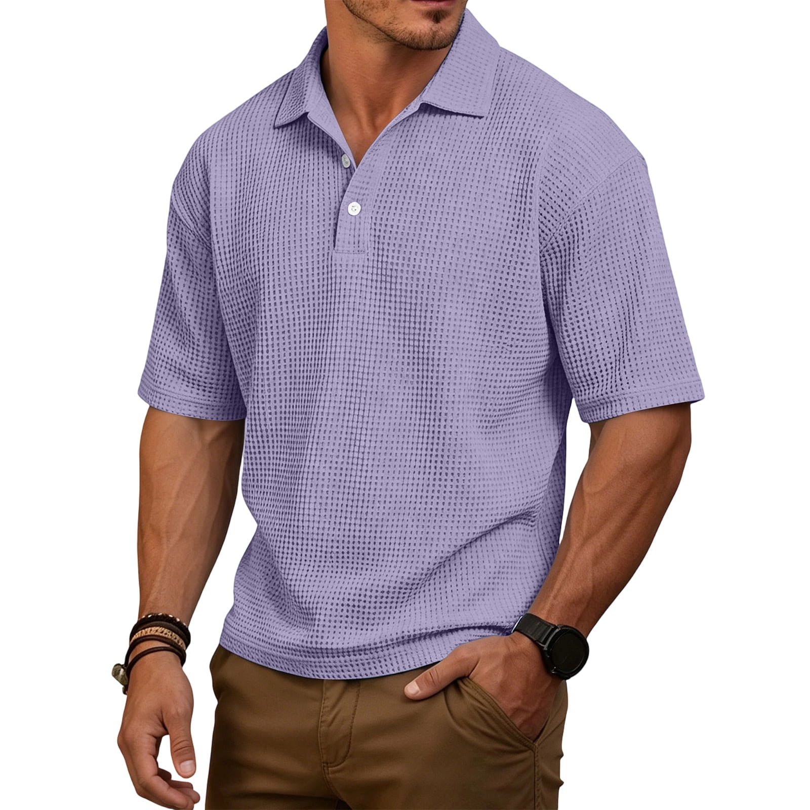 Clossjun Short Sleeve Big and Tall Summer Button Down Casual Clothing ...