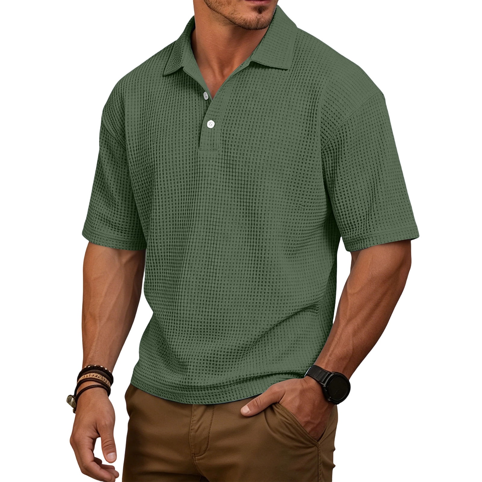 Clossjun Short Sleeve Big and Tall Summer Button Down Casual Clothing ...