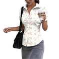 Clossjun Women Hawaiian Shirt Tropical Pattern Summer Beach Button Down ...