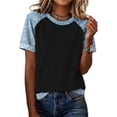 Clossjun Womens Summer Tops Color Block Short Sleeve Raglan Shirts ...