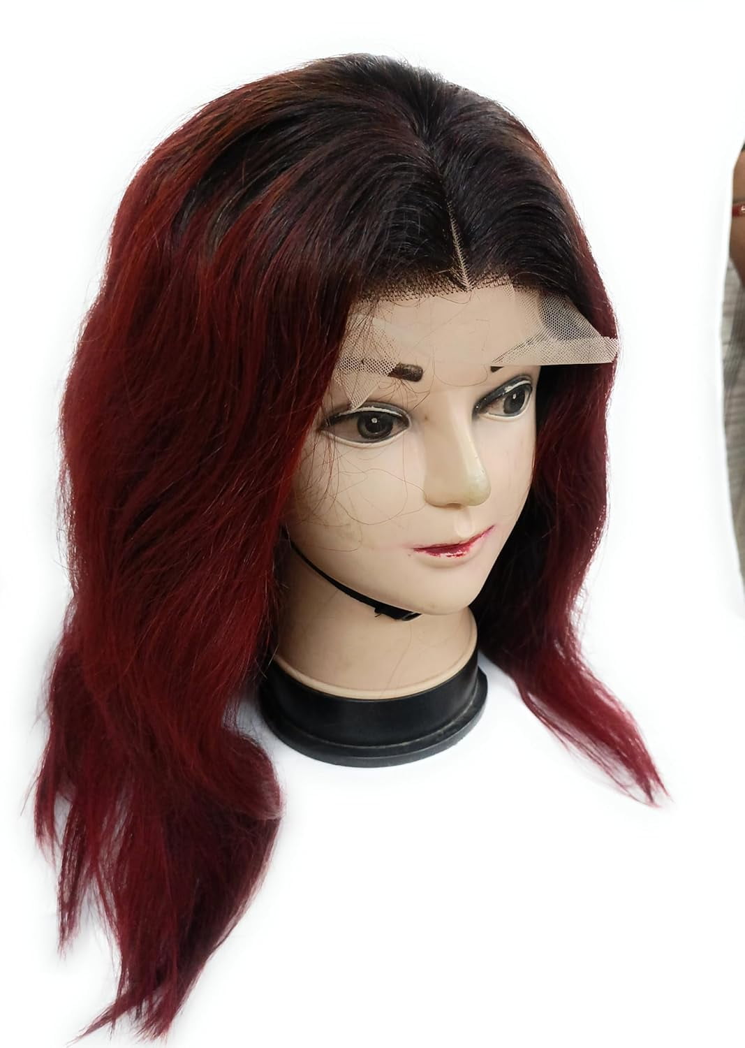 Closure 4x4 Wig for Women | Dual Colour Black & Wine | 100% Human Hair ...