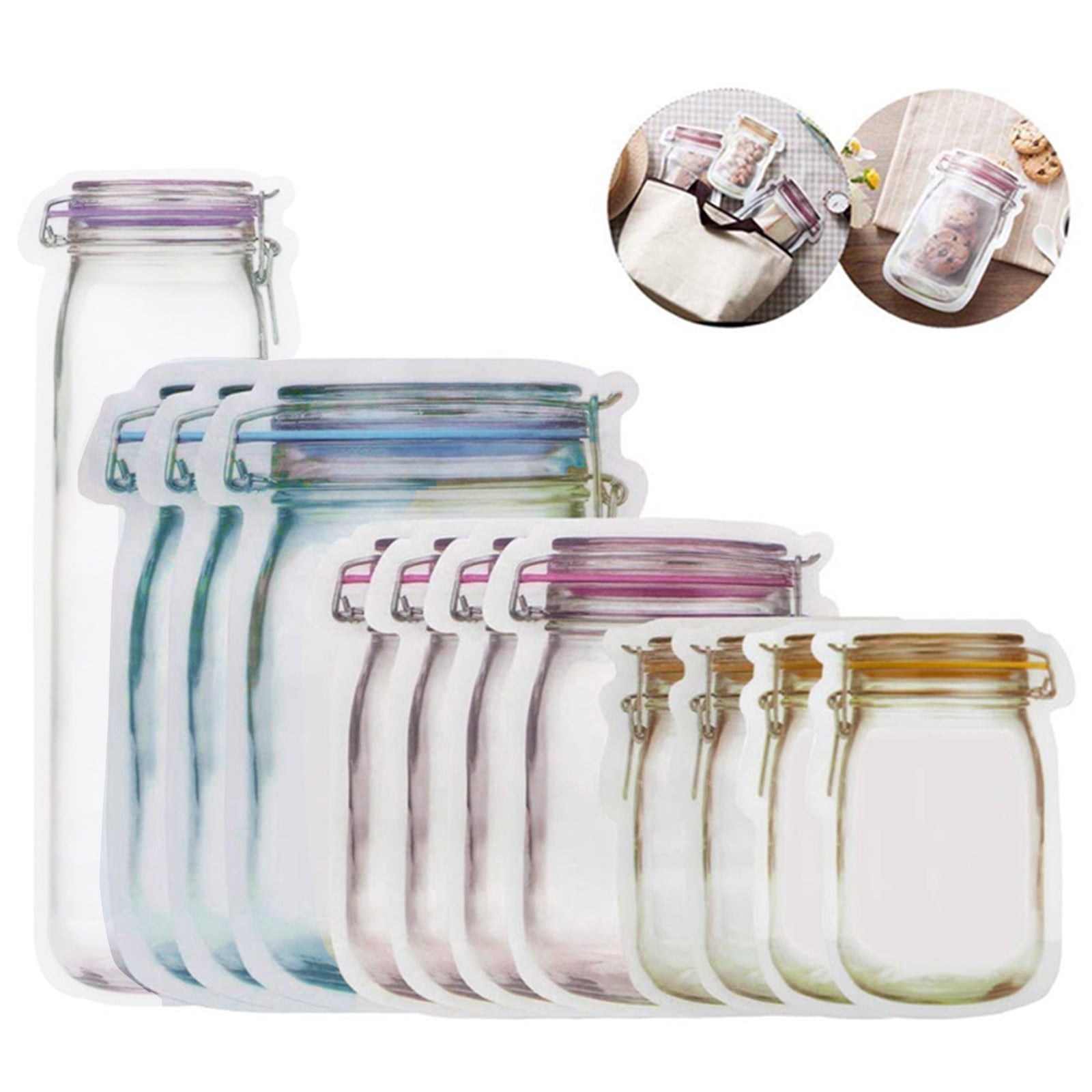 Closure Bags&Lids&Boxes Reusable Storage 28 Fresh-Keeping Bags (7 For ...