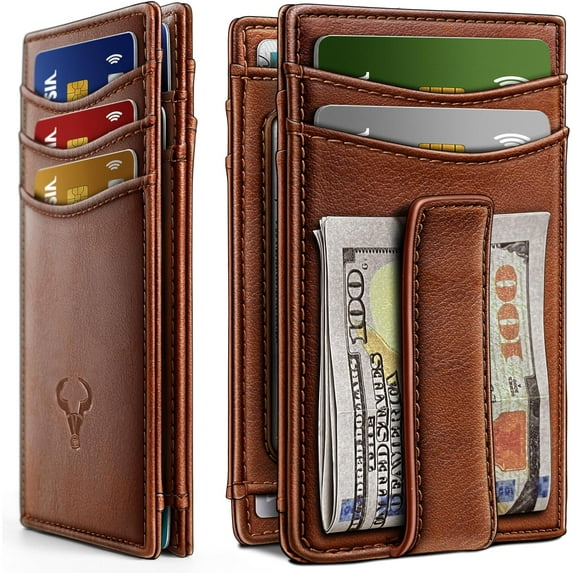Closure Slim Wallet- Front Pocket Wallet for Men,RFID Blocking,Holds 12 ...