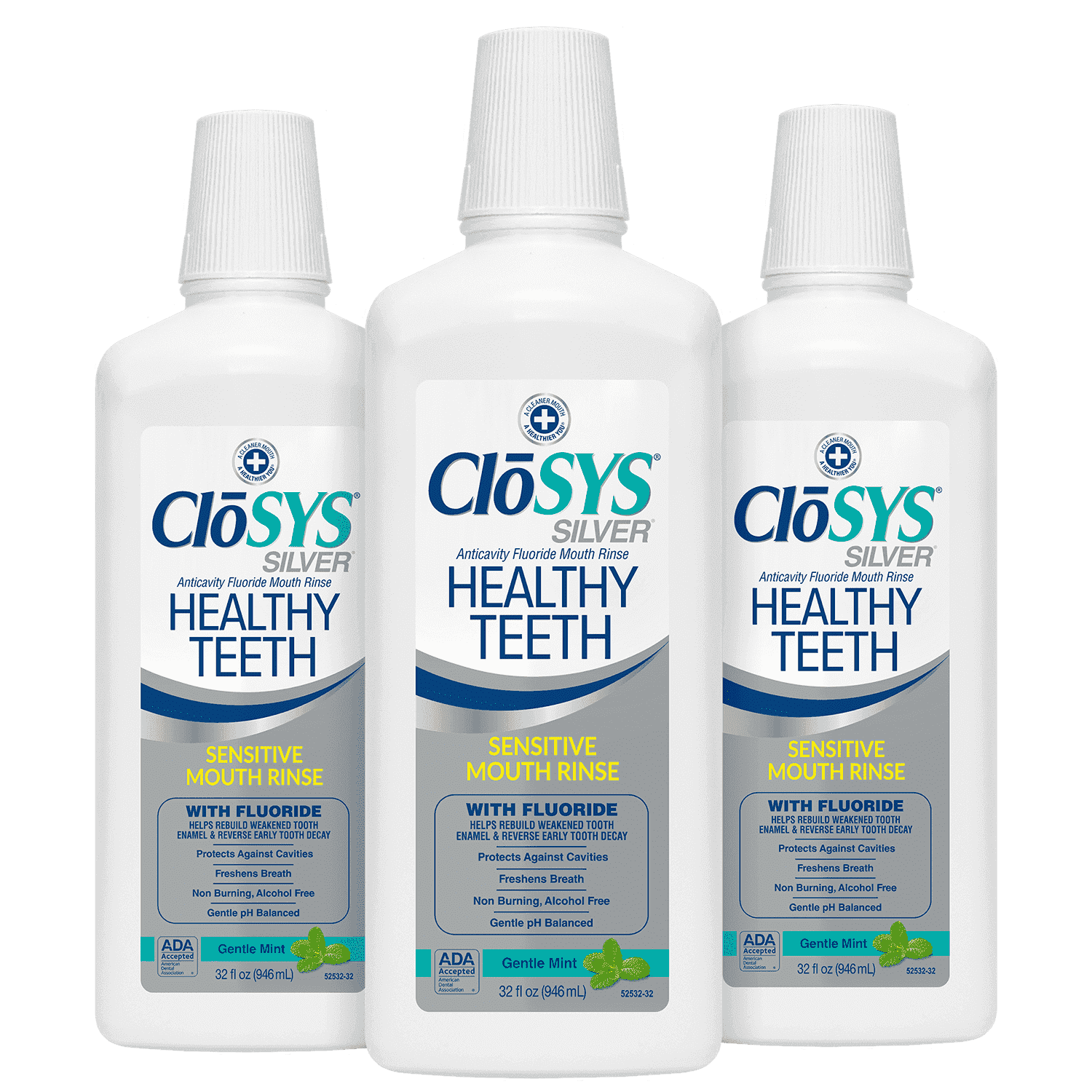 Closys Healthy Teeth Oral Rinse Mouthwash, Fluoride Anti-Cavity, 32 Fl ...