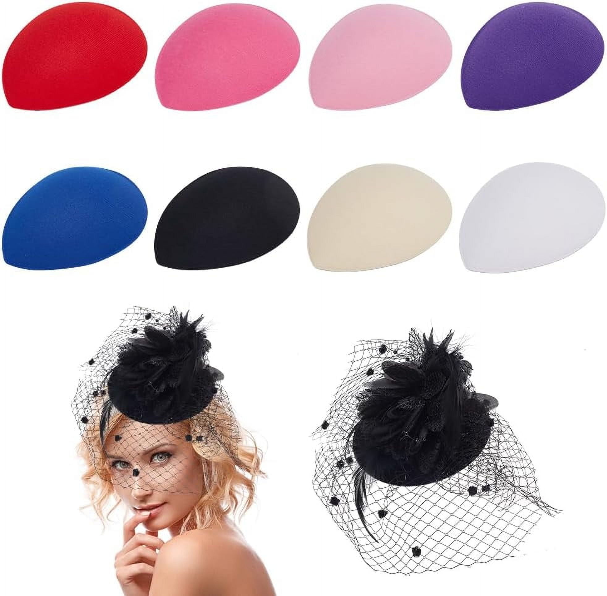 Cloth 1 set 8pcs Teardrop Fascinator Hat Base 5.2x4.4inch EVA Millinery Fascinator Base Cocktail ...