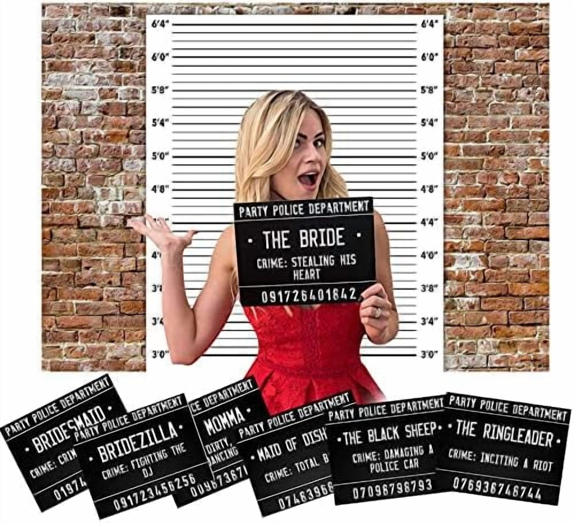 Cloth Brick Print Backdrop & 40Unique Crimes on 20 Bachelorette Party ...