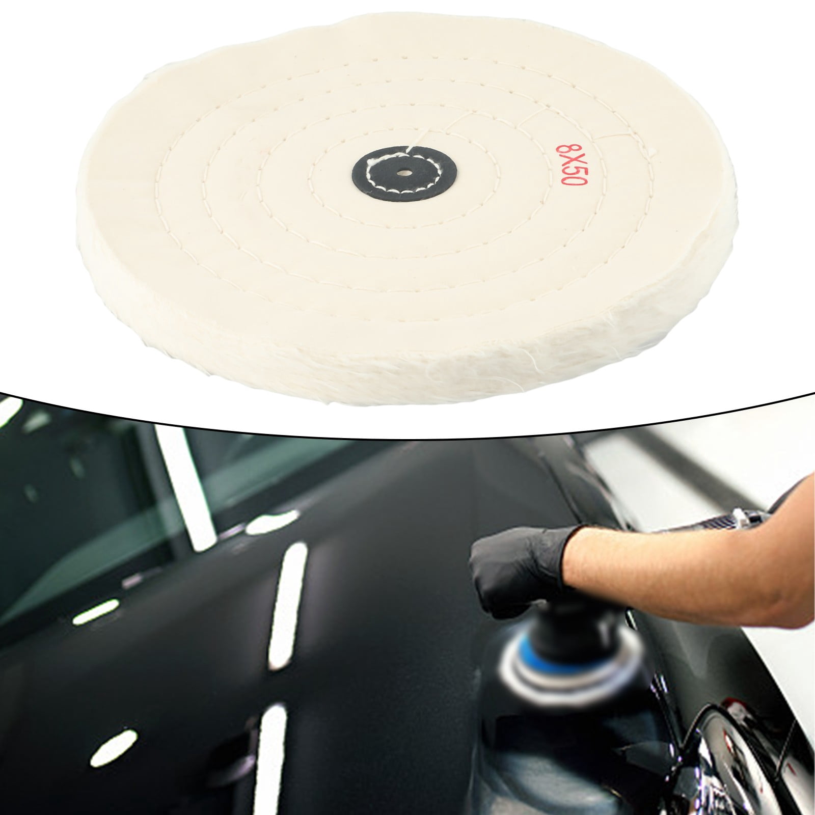 Cloth Buffing Polishing Wheel Arbor Buffer Polish Grinder Pad Mat White ...