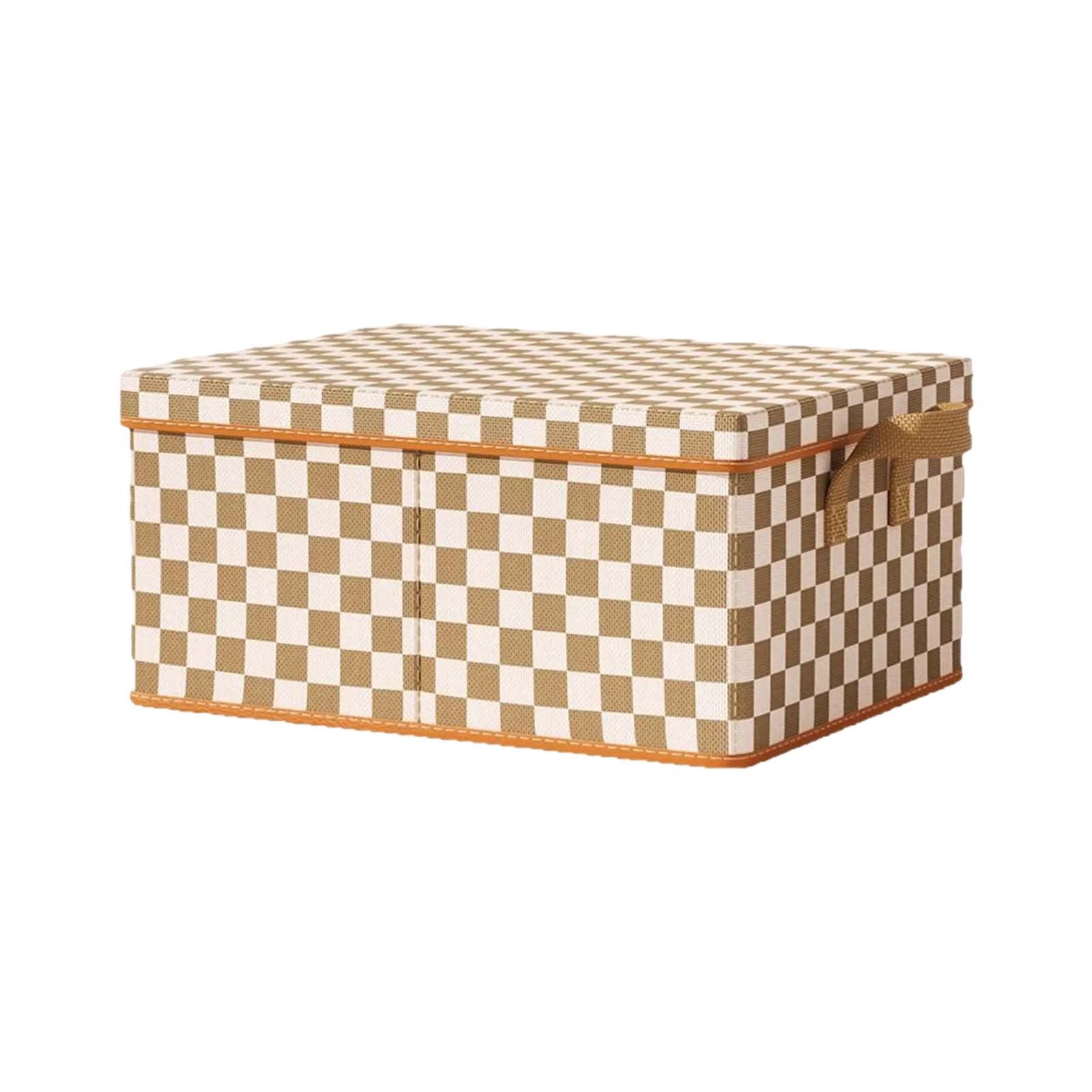 Cloth Cover Brown White Square Steel Frame Storage Box Clothes With ...
