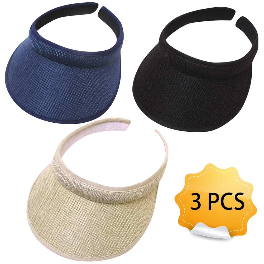 ANCRV Cloth Covered Slip On Visor, Adjustable Sun Sports Cap for Women ...