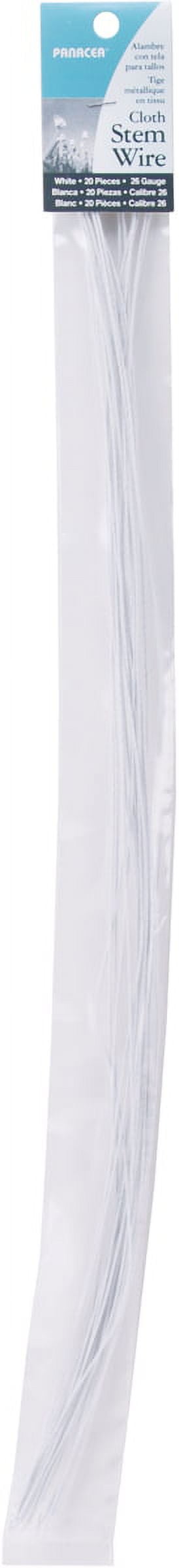 Cloth Covered Stem Wire 26 Gauge 18" 20/Pkg-White, Pk 12, Panacea ...