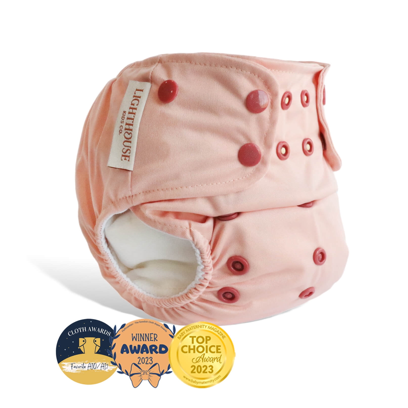 Cloth Diaper - Light Pink - All-In-One Reusable Diaper with Athletic ...