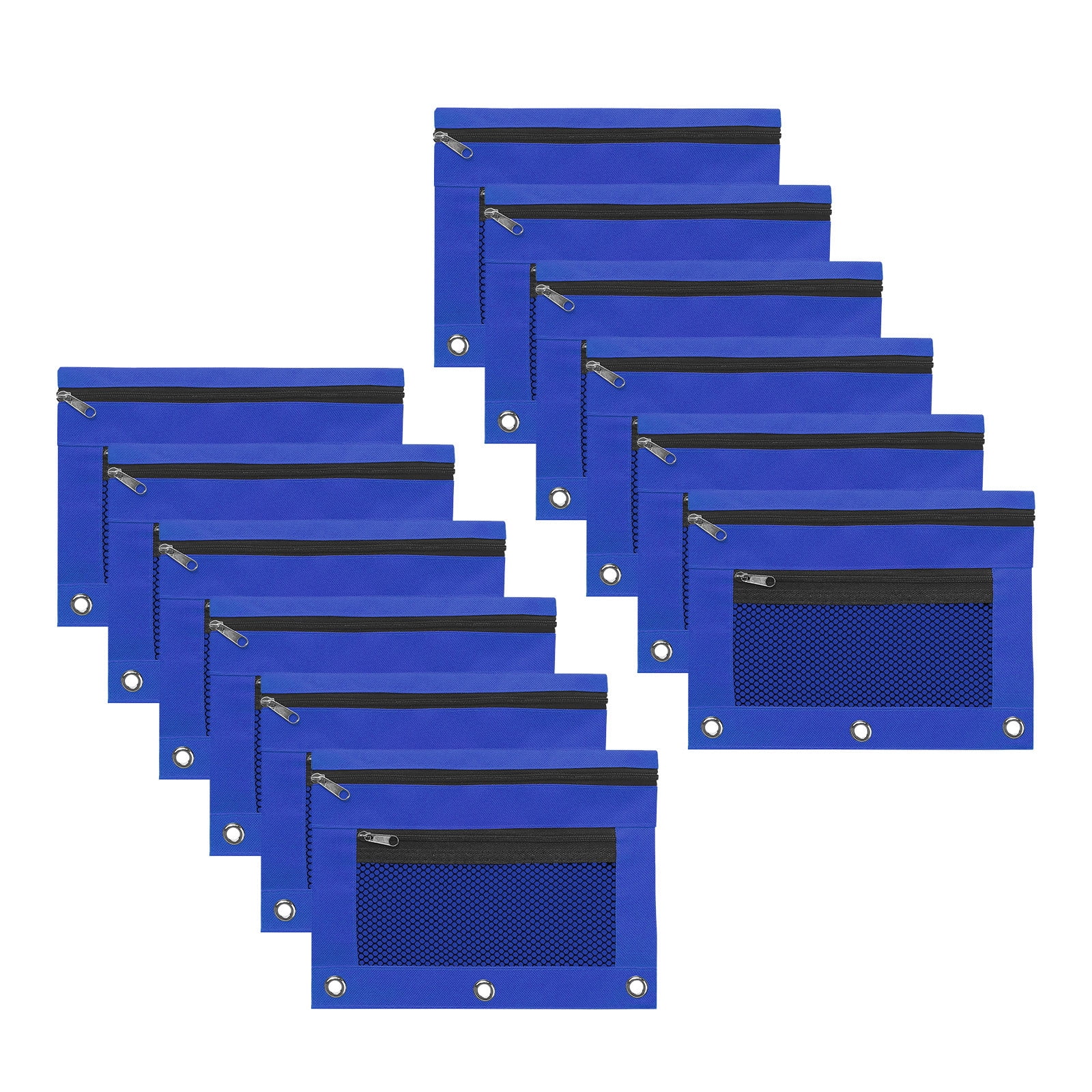 Cloth Eyelet Binder Pencil Case B5 Zipper Pouch for Office Storage | 3 ...