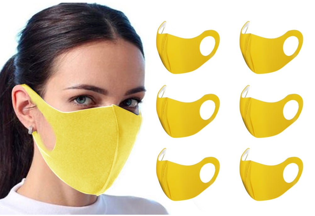 Cloth Face Mask Reuseable Washable Yellow (6 Pack) - Walmart.com