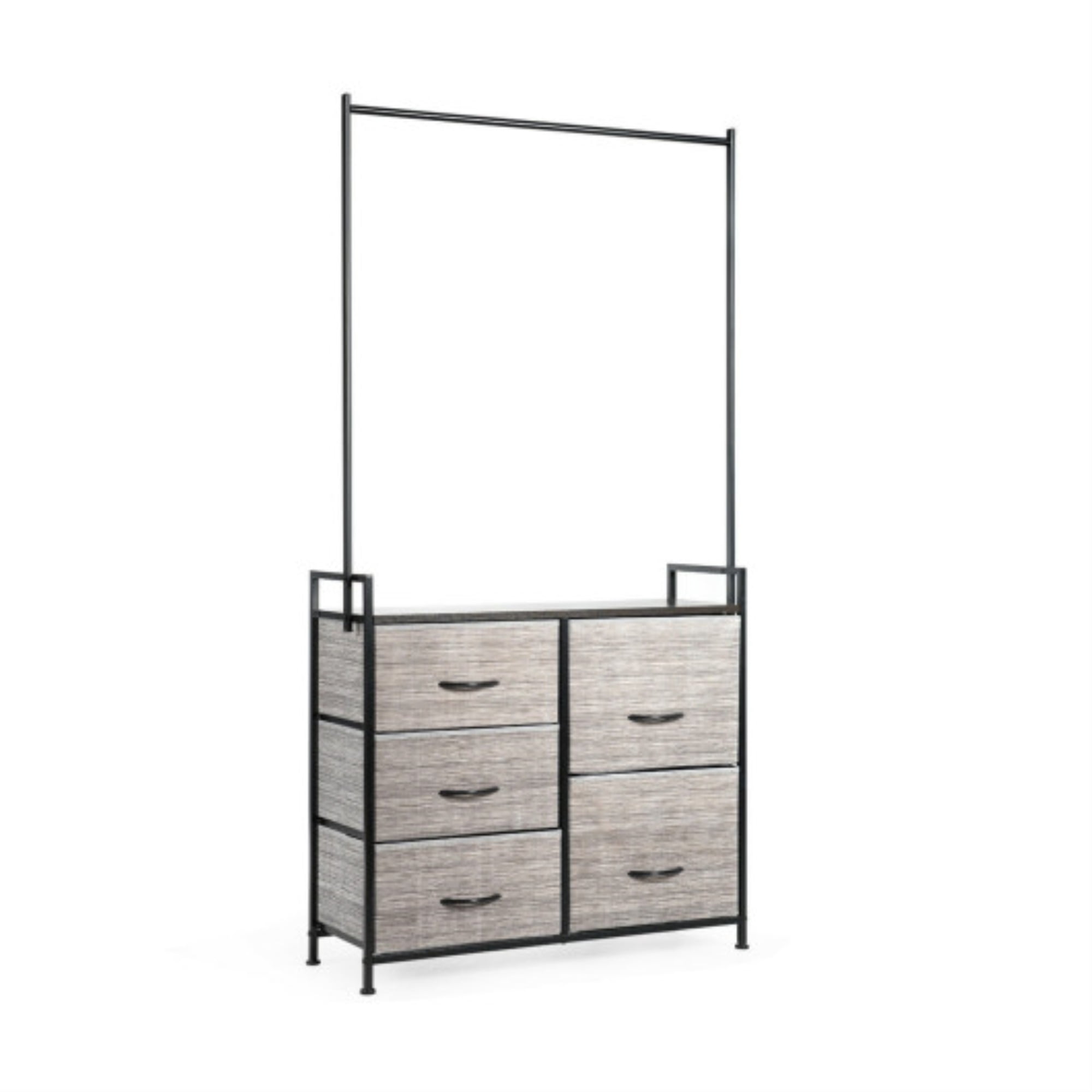 Cloth Hanging Rod Organizer with 5 Drawers - Neat and Versatile Storage ...