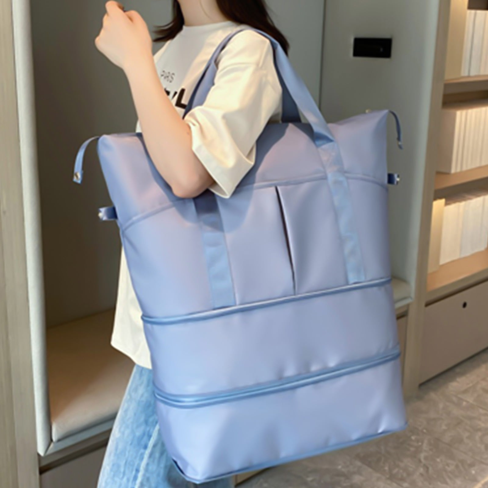 Cloth Large Travel Tote Bag, Expandable with Trolley Sleeve & Wet ...