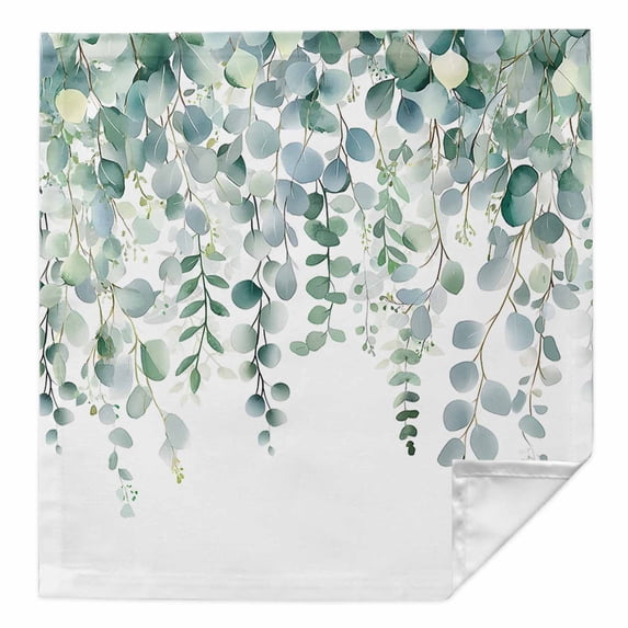 Cloth Napkins 1 Piece - 20x20 Inches, Eucalyptus Leaves Washable ...