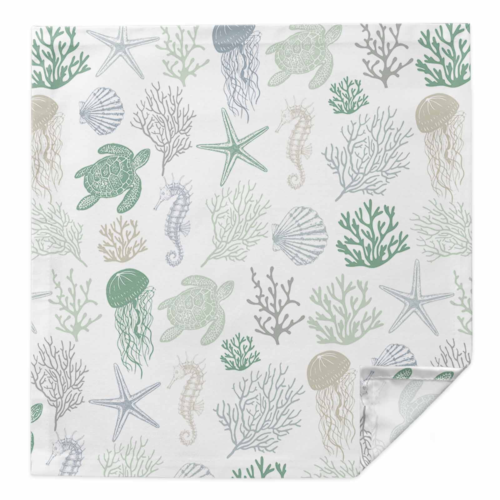 Cloth Napkins 1 Piece - 20x20 Inches, Green Coastal Washable Reusable ...