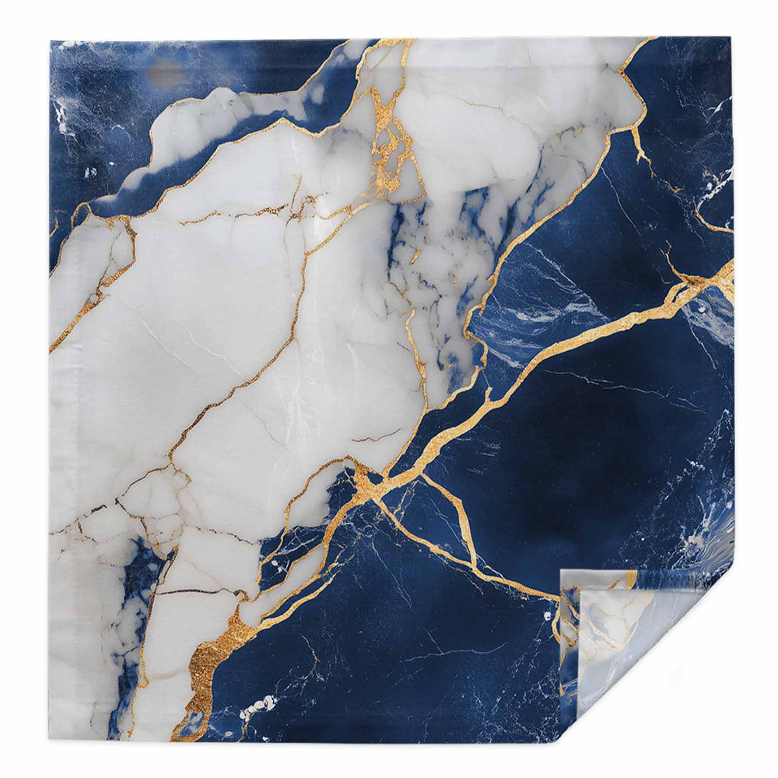 Cloth Napkins 1 Piece - 20x20 Inches, Marble Navy Blue Washable ...