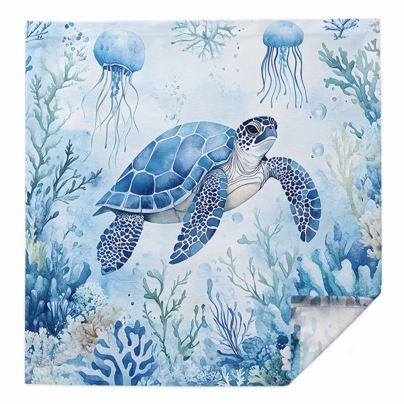 Cloth Napkins 1 Piece - 20x20 Inches, Sea Turtle Coastal Washable ...