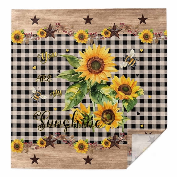 Cloth Napkins 1 Piece - 20x20 Inches, Sunflower Plaid Washable Reusable ...