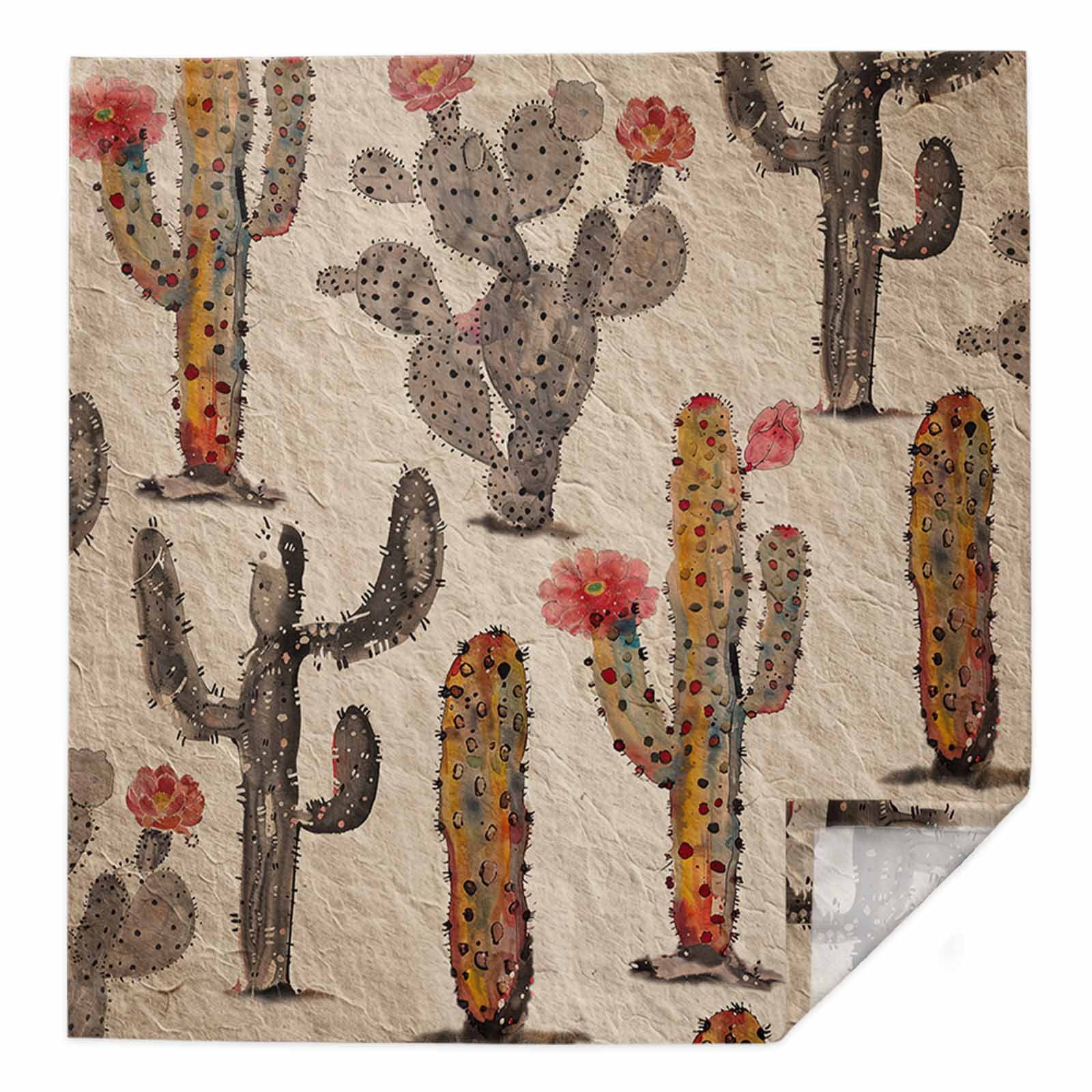 Cloth Napkins 1 Piece - 20x20 Inches, Vintage Cactus Washable Reusable ...