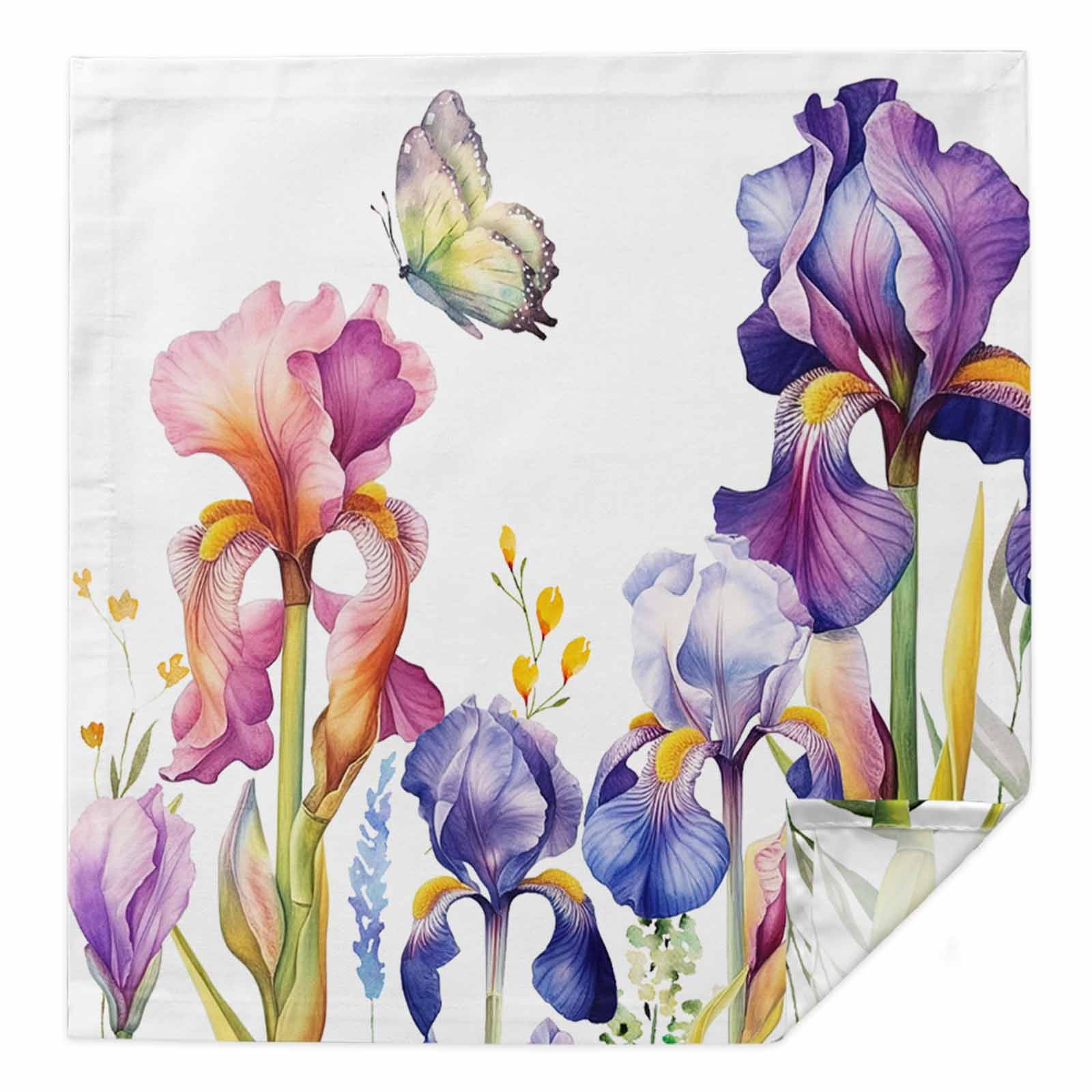 Cloth Napkins 1 Piece - 20x20 Inches, Watercolor Purple Floral ...