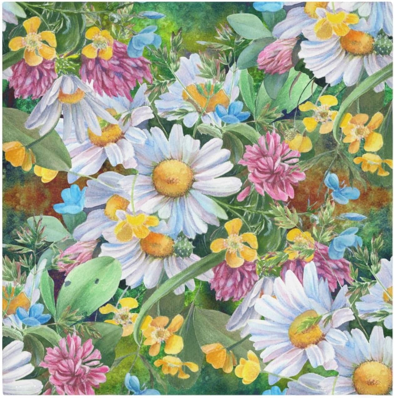 Cloth Napkins 6PCS Watercolor Daisy Dinner Table Napkin Decorative for ...
