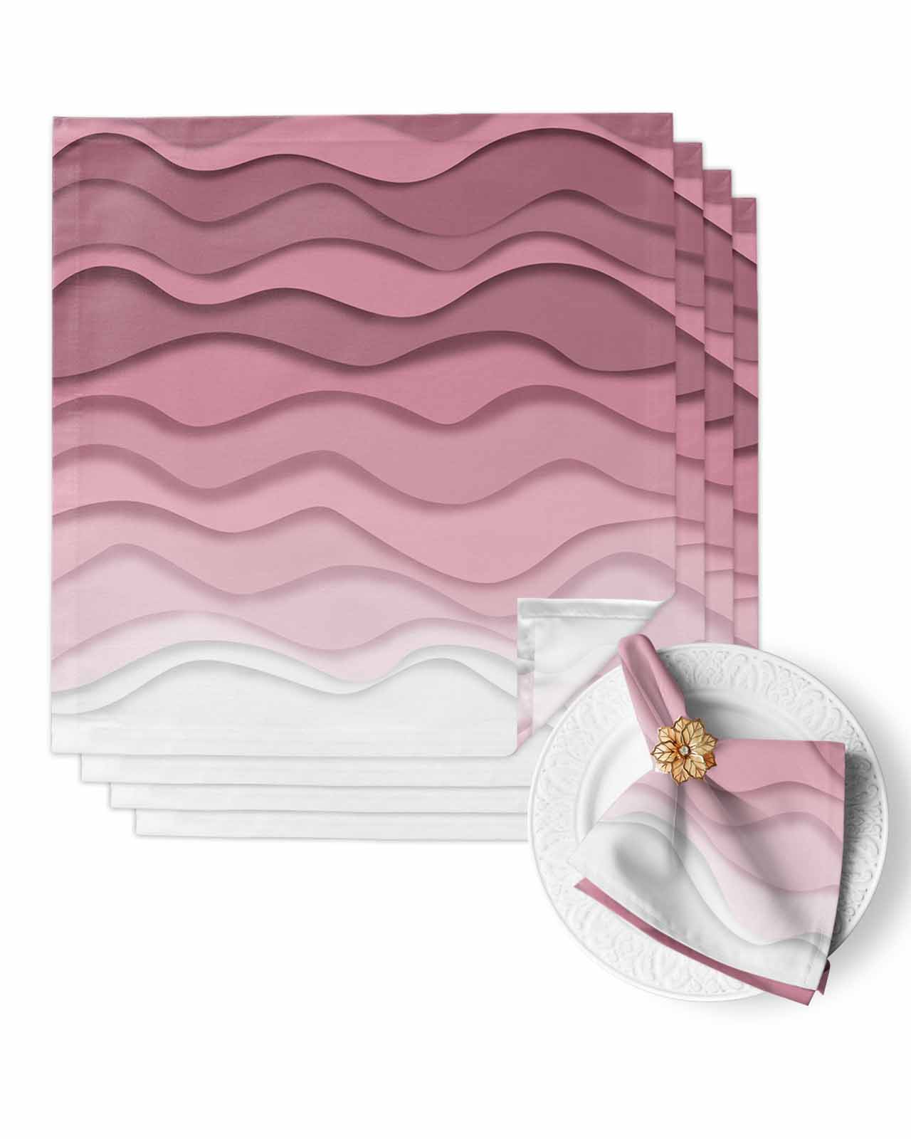 Cloth Napkins Abstract Ombre Art Pink Gradient Washable Soft Kitchen ...