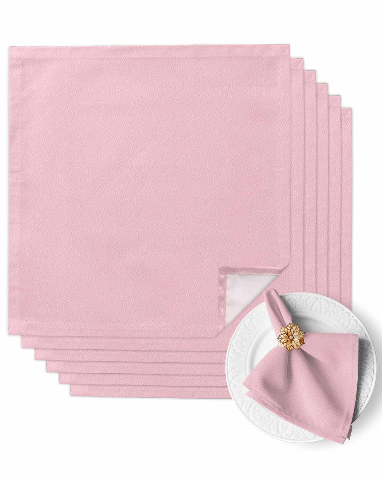 Cloth Napkins Classical Pink Leather Texture Washable Soft Kitchen ...
