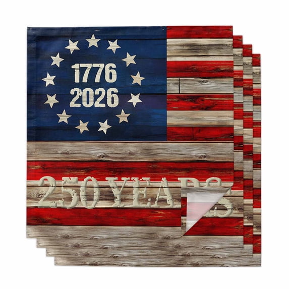 Cloth Napkins Independence Day American Flag Washable Soft Kitchen ...