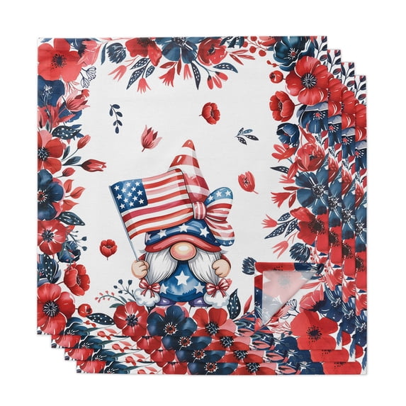 Cloth Napkins Independence Day U.S. Flag Dwarf Washable Soft Kitchen ...