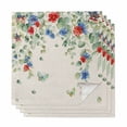 Cloth Napkins Rustic Flower Leaf Butterfly Washable Soft Kitchen Dinner ...