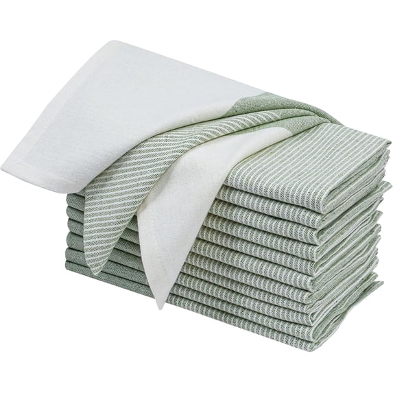 Cloth Napkins Set of 12 18x18 Inches - Thanksgiving Block Striped ...