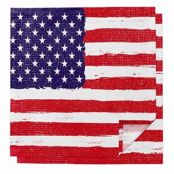 Cloth Napkins Set of 2 - 20x20 Inches, American Flag Washable Reusable ...