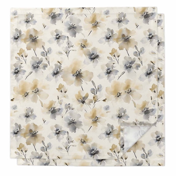 Cloth Napkins Set of 2 - 20x20 Inches, Beige Grey Spring Floral ...