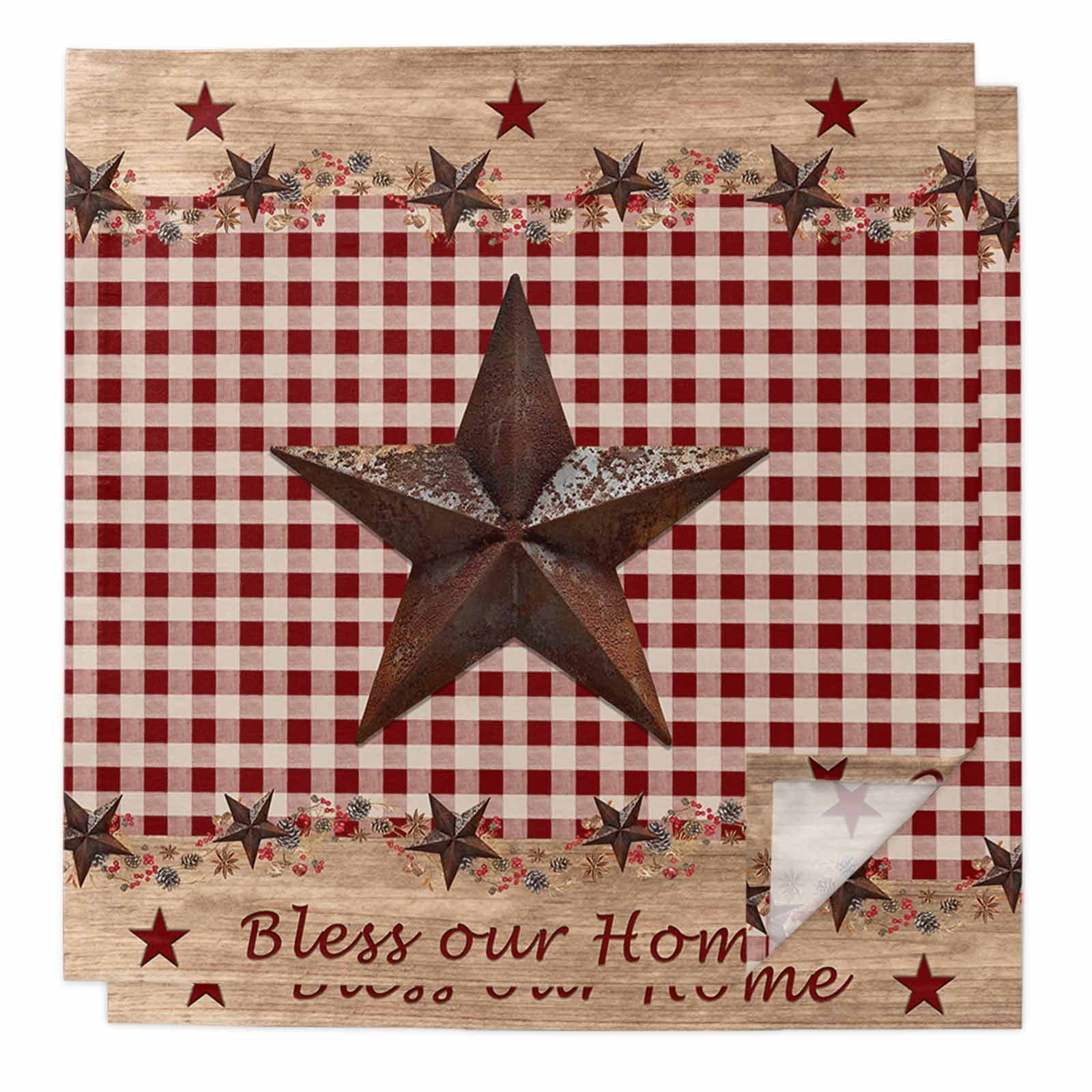 Cloth Napkins Set of 2 - 20x20 Inches, Country Star Farm Washable ...